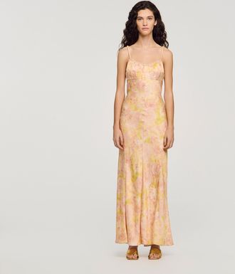 Sandro Robe longue imprim&eacute; fleur