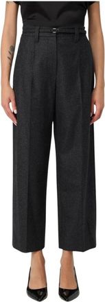 Brunello Cucinelli Femme, Pantalons, Noir, Taille: 36 FR Pantalon Cropped Jambe Large