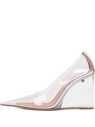 Amina Muaddi escarpins compens&eacute;s pre-owned 95 mm - Blanc