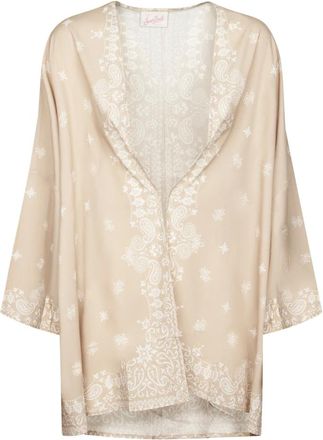 MC2 Saint Barth Femme, Robes, Beige, Taille: 36/38 FR Milos Kimono Jacket
