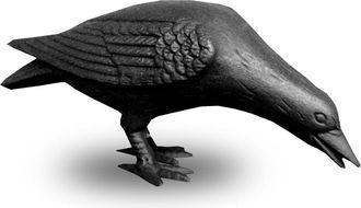 Nach Bijoux Gusseisen Kr&auml;he Statue Kopf nach unten Rabe Gro&szlig;e Gartenstatuen Kr&auml;he Garten Skulptur Vogel Figuren Home Decor Kr&auml;he Dekor Rabe Dekor Schwarz Vogel St