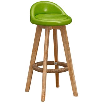 Generic Moderner Barhocker aus Massivholz mit R&uuml;ckenlehne, 360&deg; drehbarer K&uuml;chenstuhl in Tresenh&ouml;he mit Fu&szlig;st&uuml;tze, stilvolle und Bequeme Sitzgelegenheit, 37 x