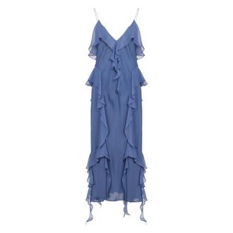 Khaite Femme, Robes, Bleu, Taille: 34 FR Pim Silk Dress