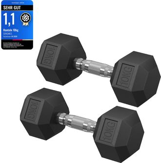 Songmics Hantelset, Hanteln 2er Set, Hexagon, Kurzhantel-Set, insgesamt 20 kg, f&uuml;r Workout, Fitnesstraining, Gewichtheben f&uuml;r Zuhause, Fitnessstudio, tintensch