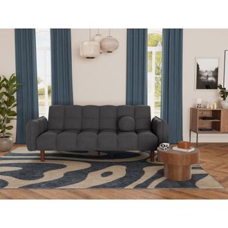 Best Mobilier Bestmobilier - Canap&eacute; convertible clic-clac 2 places - Tissu textur&eacute; 100% polyester - Couchage occasionnel 107x177cm - Design contemporain compact