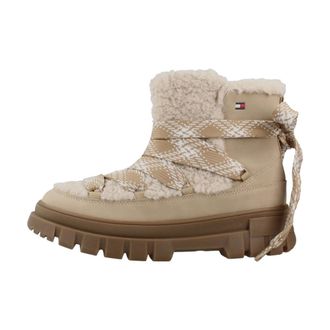 Tommy Hilfiger Bottines &agrave; lacets Tartan - Femme - Chaussures - Beige - Taille: 38 EU