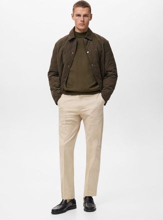 Mango Rollkragenpullover aus 100% Merino-Wolle olivengrün - Herren - XXL - MANGO MAN