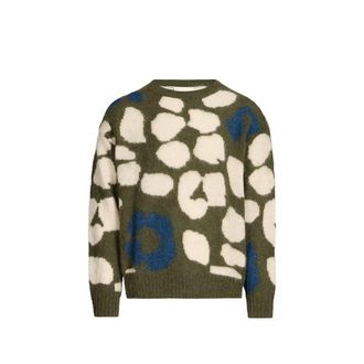 Closed Pull imprim&eacute; en laine et alpaga m&eacute;lang&eacute;s