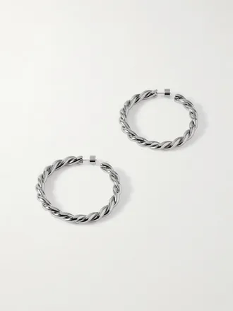 Jennifer Fisher 5cm Twisted Lilly Versilberte Creolen