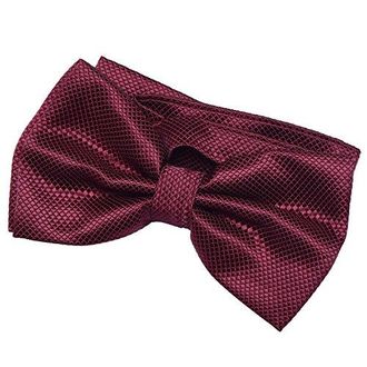 DonDon Noeud papillon pour homme 12 x 6 cm avec crochet déjà lié et réglable - rouge bordeaux