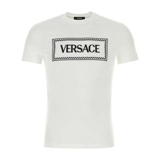 Versace Wei&szlig;e Baumwoll-T-Shirt - - Tops - Herren - Wei&szlig; - XL