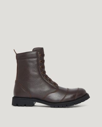 Belstaff Resolve Motorradstiefel F&uuml;r Herren Walkleder Braun 40
