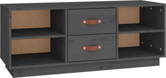 vidaXL Meuble tv Gris 100x34x40 cm Bois de pin massif