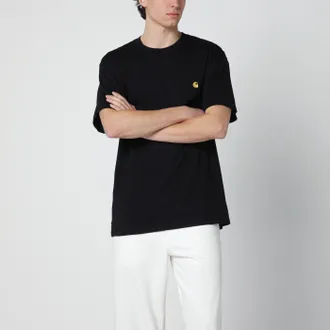 Carhartt Work in Progress Schwarzes S/S Chase T-Shirt aus Baumwolle