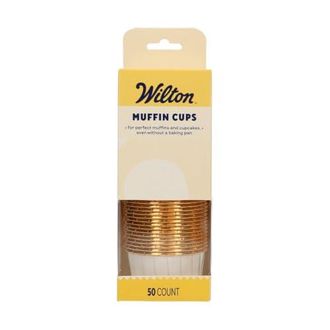 Wilton Muffin Cups White 50 St&uuml;ck: Backf&ouml;rmchen f&uuml;r Muffins und Cupcakes, Gl&auml;nzende Metallic-Finish, Auch ideal zum Servieren anderer Leckereien wie Petits F
