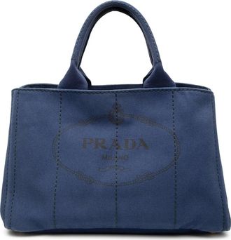 Prada 2013-2025 Canvas Canapa Logo tote bag - Blau
