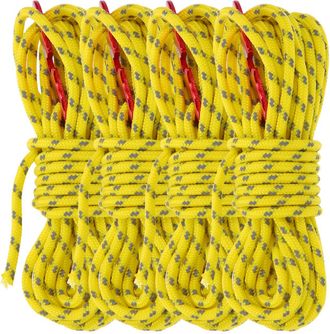 Vosarea 4st&uuml;cke Reflektierende Zeltseile Und Dacron Mit Aluminiumhaken Flexibel Und Stark F&uuml;r Camping Wandern Zelt Und Markise Gelb