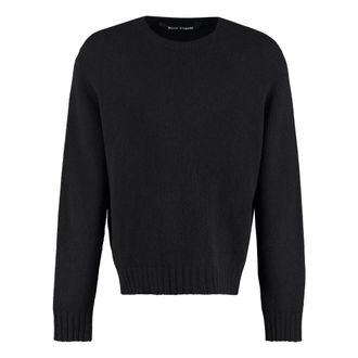 Palm Angels Wollpullover mit Logo-Intarsienmuster - - Knitwear - Herren - Schwarzk - 2XL