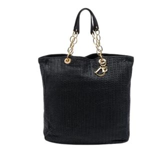 Dior Pre-owned Sac Cabas en Cuir Tress&eacute; - Femme - Pre-owned - Noir - Taille: ONE Size