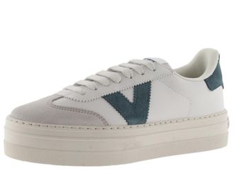 Victoria Low-Top Barcelona Ciclista Leder-Effekt & Plattform & Spaltleder-Zehe 1092169 f&uuml;r Damen Petroleo 40