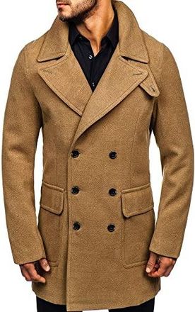 BOLF Homme Manteau court dhiver Veste Entreprise loisirs Col? revers automne Longueur moyenne Trench-coat Outdoor Style 1048 Camel M [4D4]