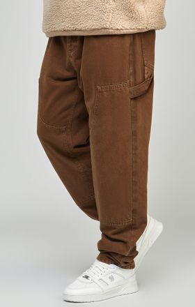 Siksilk Herren Brauner Straight Fit Carpenter Denim 30R
