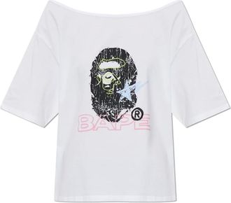 A Bathing Ape A Bathing Ape, Femme, Tops, Blanc, Taille: 40 FR Logo T-Shirt