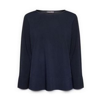 Elena Miro Einfarbig gef&auml;rbtes Oberteil aus Viskosemischung - - Blouses & Shirts - Damen - Blau - M