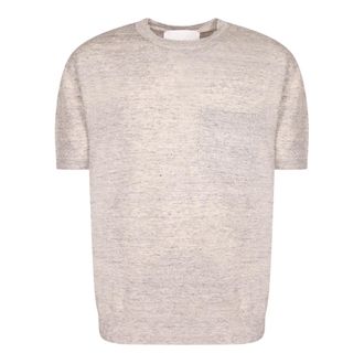 Amaranto Geripptes Kurzarm-T-Shirt - - Knitwear - Herren - Grau - L