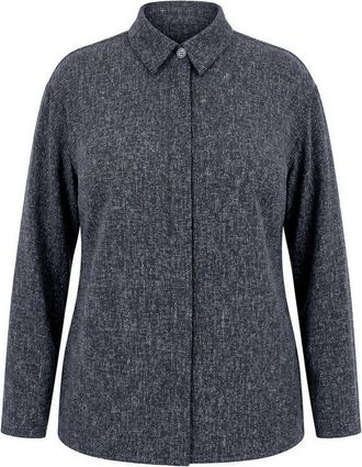 Ulla Popken Sommerjacke Jacke meliert Hemdkragen Langarm