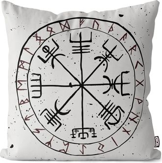 Void Watches Runen Wikinger Symbol Kissenbezug Kissenhülle Sofakissen Kissen Deko Outdoor-Kissen Dekokissen, Kissen Größe:40 x 40 cm