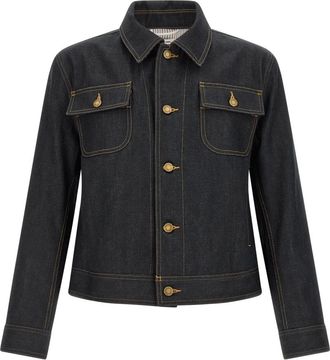 Thom Browne Homme, Vestes, Bleu, Taille: XL Selvedge Denim Backstrap Utility Jacket