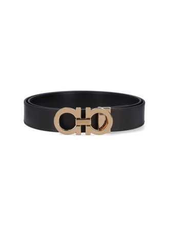 Ferragamo Mens Belts Black Calf Leather