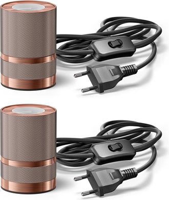 LEDs Com 2 Stück Tischlampe LITO, Schalter, bronze, 1x E27 max. 60W