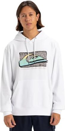 Quiksilver Pull en Polaire Retro Fade Hoodie Homme Blanc L
