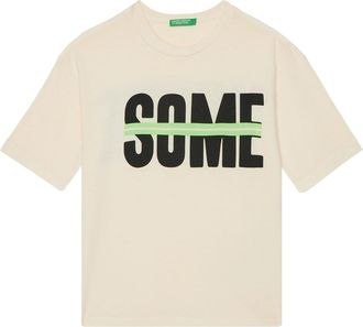 Benetton United Colors Of Benetton T-Shirt 3PCMC10N7 Écru Regular Fit