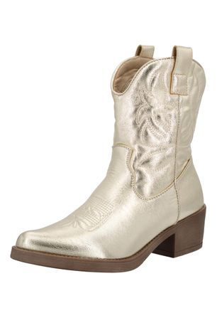 Elara Damen Stiefeletten Cowboy Boots Chunkyrayan DES952P Golden PU 37