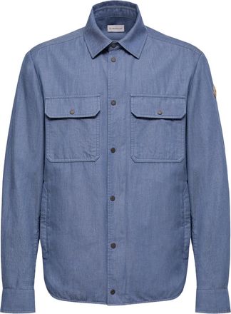 Moncler Moncler Denim Shirt Jacket, Men, Blue, Size: Xxl