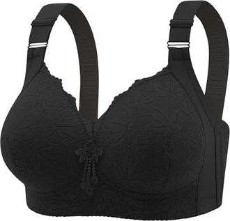 Generic Soutien-gorge pour femme sans armatures - Gros seins - Maintien fort - Soutien-gorge push-up - Col en V - Minimiseur - Soutien-gorge confortable - Bra