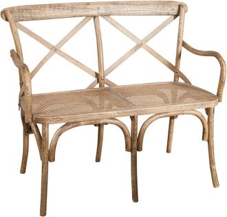Biscottini International Biscottini - Canapé à deux sièges type Thonet finition blanc antique L105XPR50XH90 cm