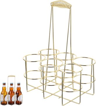 Artibetter FIXOSHEE Bierflaschenhalter Metallflaschenkorb mit Robustem Griff Tragbarer Flaschenregal f&uuml;r Grill und Haushalt Aufbewahrung und Transport von Bierfl