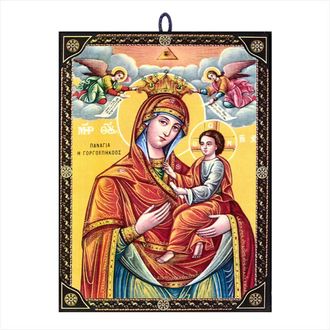 NKlaus Ikone Maria Gorgoepikoos Gm Schnell Erh&ouml;rende 9,7x13,5x1,2cm Christliche Ikone orthodox aus Griechenland 60086