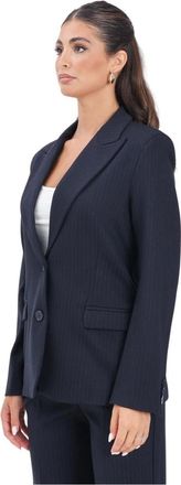 Vicolo Femme, Vestes, Bleu, Taille: 44 FR Veste bleue à fines rayures