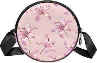 Generic Sac &agrave; bandouli&egrave;re Circle pour femme, petit sac &agrave; bandouli&egrave;re rose avec fermeture &eacute;clair, bretelles r&eacute;glables, sac &agrave; main rond d&eacute;contract&eacute; pour femmes 