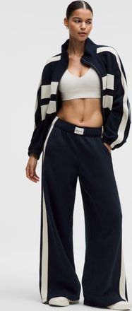 lululemon Pantalon de surv&ecirc;tement oversize Steady State Rayures pour Femmes - Noir/Bleu - Taille M