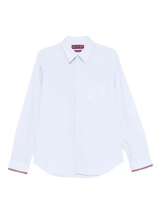 Gucci striped-trim shirt - Blau