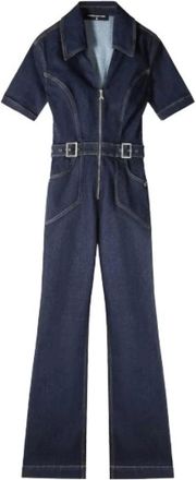 Patrizia Pepe Femme, Combinaisons et Ensembles, Bleu, Taille: 36 FR Combinaison en jean &agrave; manches courtes