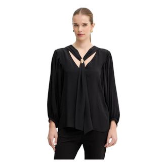 Simona Corsellini Bluse mit weichem Ausschnitt aus Seidenmischung - - Blouses & Shirts - Damen - Schwarzk - M
