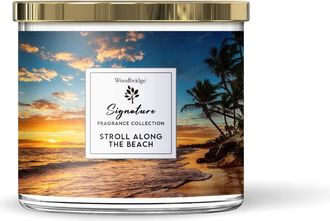 Woodbridge Candle Duftkerze im Glas mit Deckel | Stroll on Beach | Duftkerze Holzig | Kerzen 3 Docht | Kerzen lange Brenndauer (40h) | Geschenk f&uuml;r Frauen