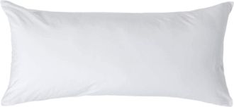 Homescapes Perkal Kissenbezug 40x80 cm weiß, Kissenhülle mit Reißverschluss, 100% ägyptische Baumwolle, Fadendichte 200